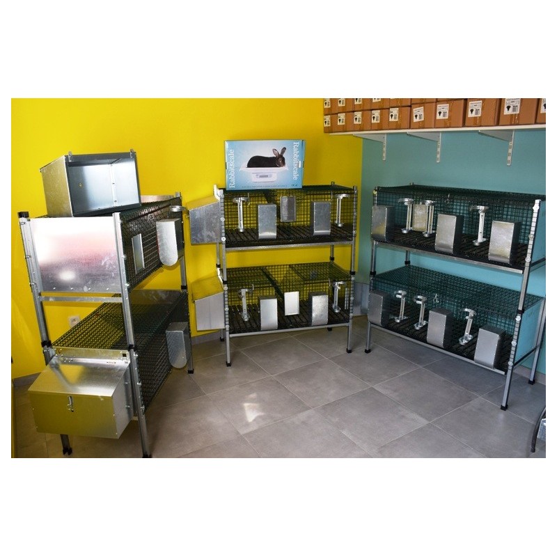 3-compartment rabbit cage